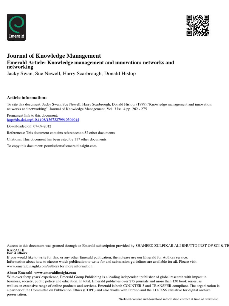 Knowledge Management | PDF | Innovation | Knowledge Management