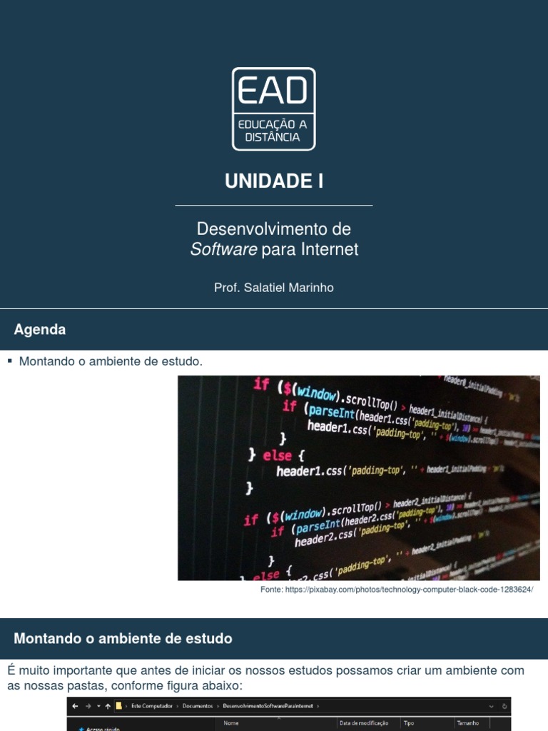 Slide de Aula - Unidade I | PDF | Html | Html5