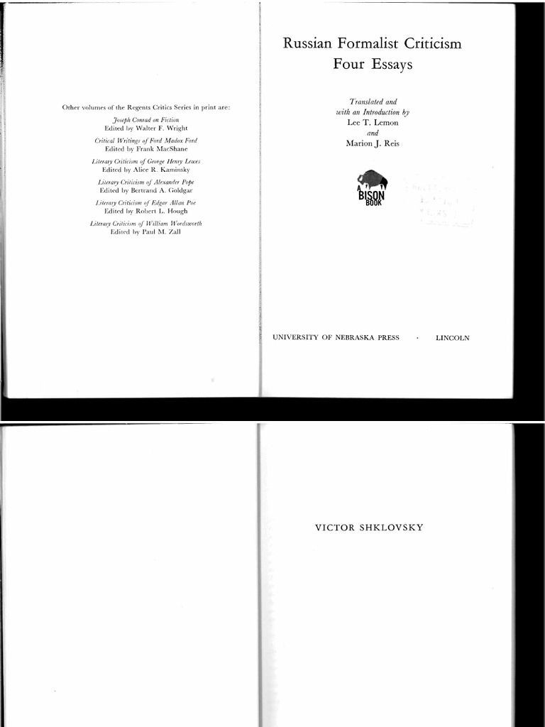 Shklovsky Victor 1965 1917 Art As Technique | PDF | Home & Garden