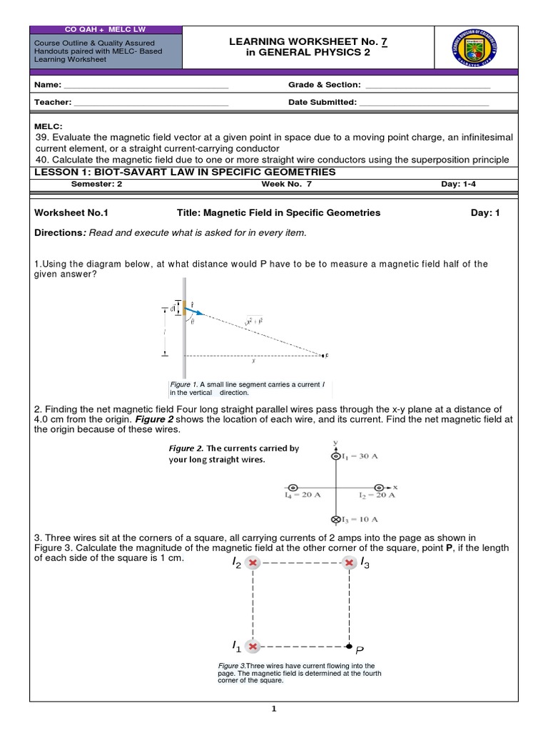Worksheets 7 | PDF | Magnetic Field | Magnet