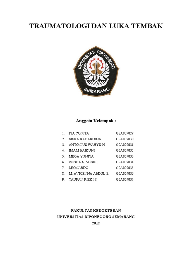 Traumatologi Dan Luka Tembak | PDF