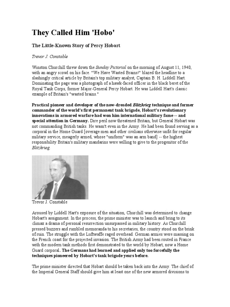 Percy Hobart | PDF | Tanks | Armoured Warfare