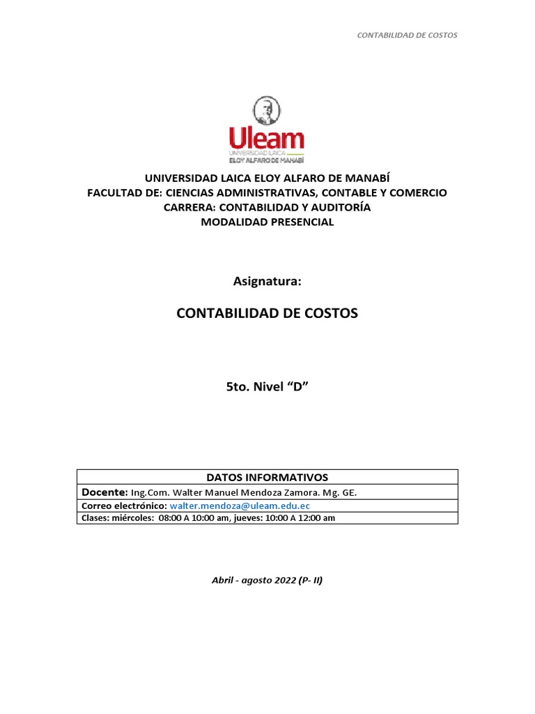 Clasificacion de Los Costos 2 | PDF | Costo | Negocios económicos