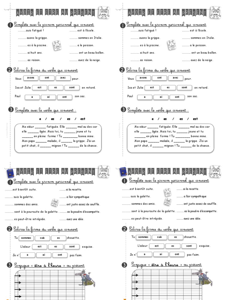 Exercices sur "Avoir" et "Être" au Présent | PDF