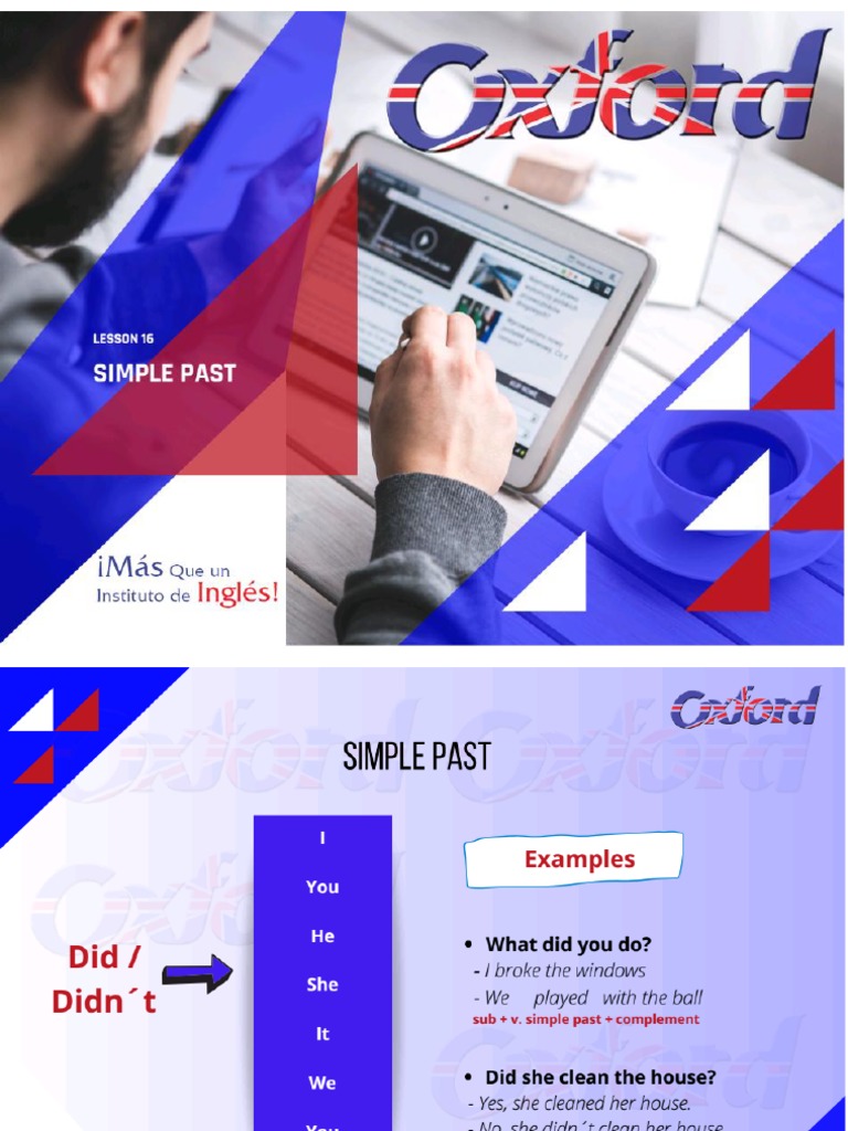 Lesson 16. Simple Past Tense. Use of Did. Regular and Irregular Verbs ...