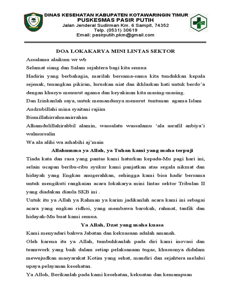 Naskah Doa Lokmin Linsek | PDF