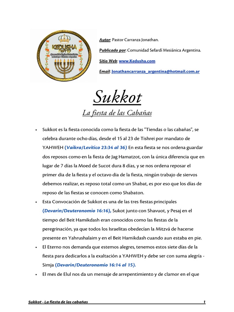 Sukkot: Significado y Tradiciones | PDF | Sucot | Libro del éxodo