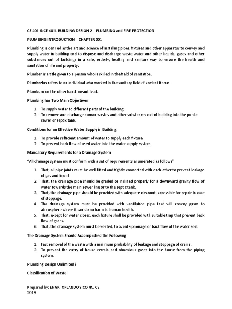 Chapter 1 Plumbing Introduction 2 Pdf Plumbing Sewage