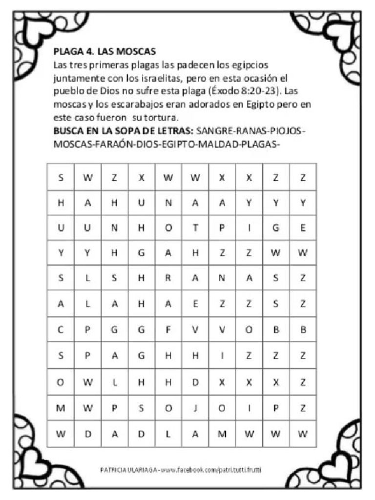 Sopa de Letras Plagas de Egipto Adolescentes | PDF