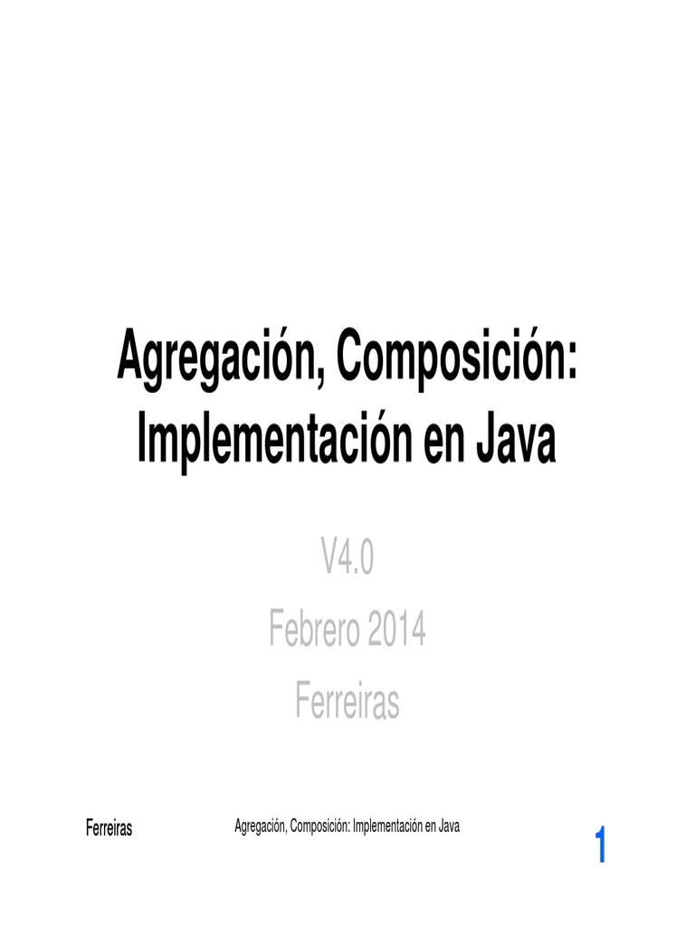 3-Agregacion Composicion en Java | PDF | Java (lenguaje de programación) | Programación ...