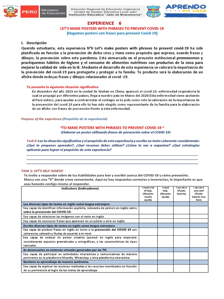Microsoft Word - Exp 6 Coronavirus VII Ciclo | PDF