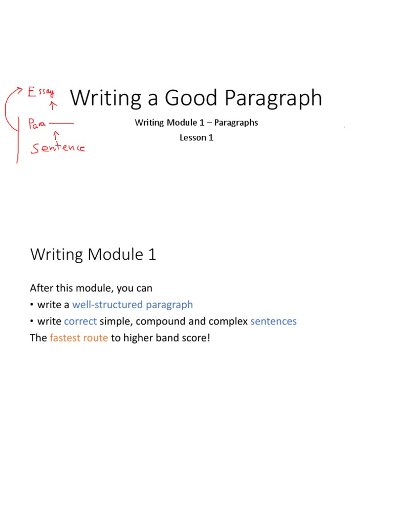 SB Writing Module 1 Lesson 1 - Writing A Good Paragraph | PDF | Books ...