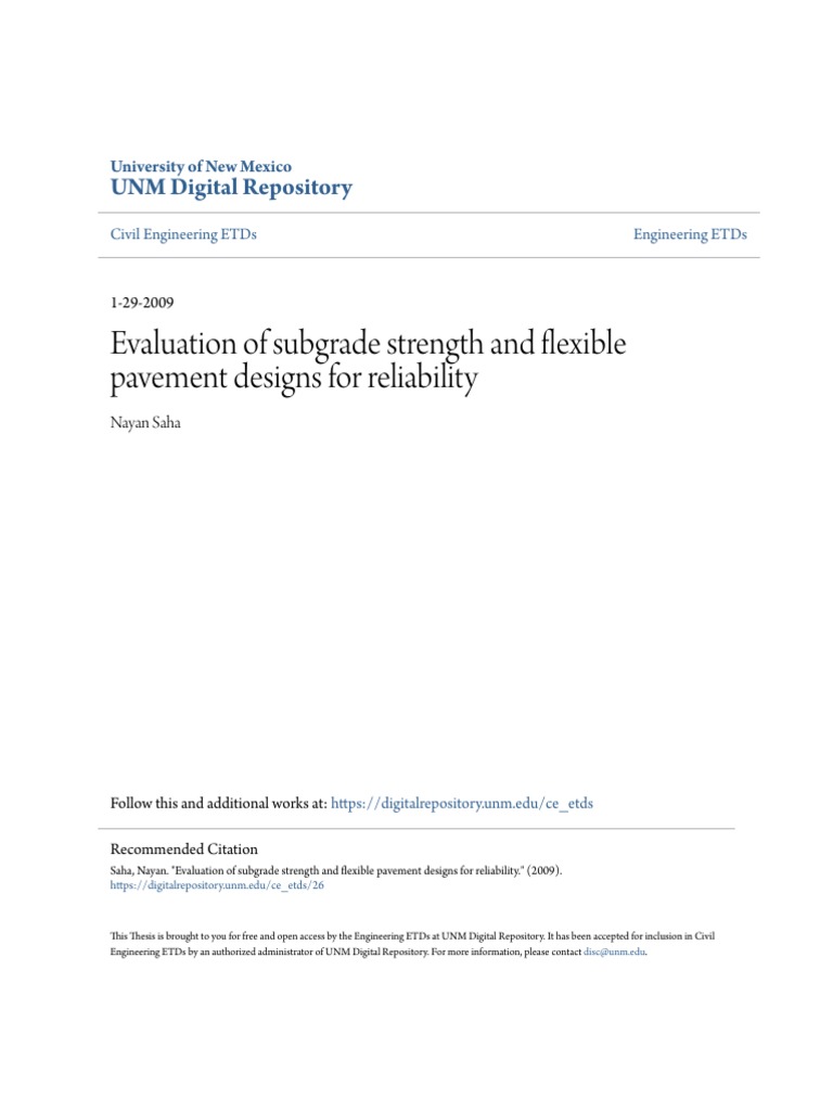 Evaluation of Subgrade Strength and Flexible Pavement Designs For | PDF ...