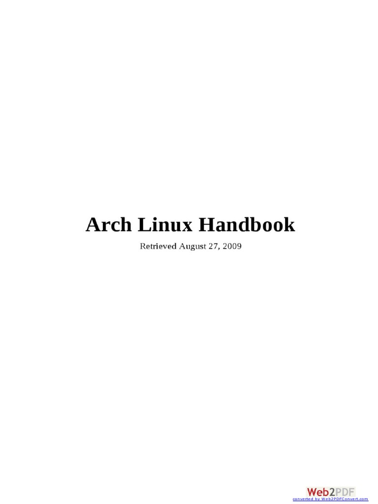 Arch Linux Book | PDF