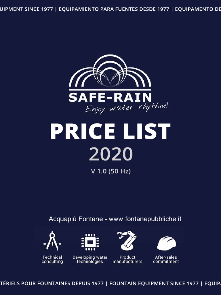 2020 Fountain Equipment Price List | PDF | Light Emitting Diode | Fountain