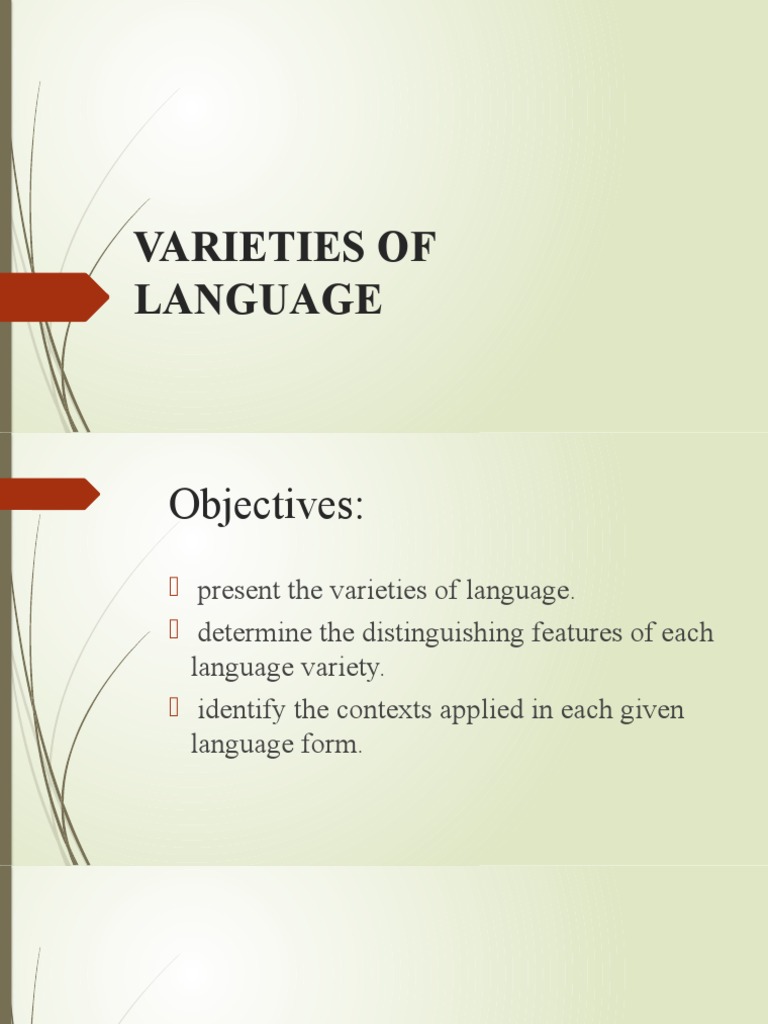 Varieties of Language | PDF | Dialect | Linguistics