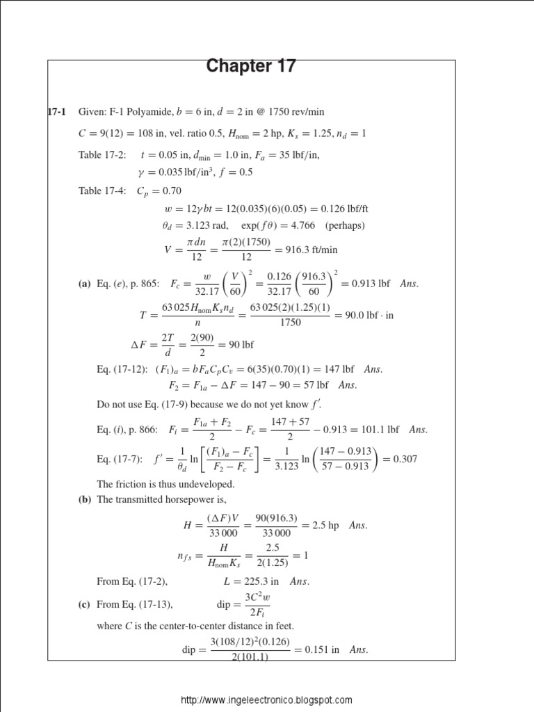Budynas SM ch17 | PDF | Belt (Mechanical) | Applied And Interdisciplinary Physics