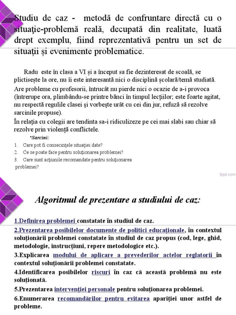 Studiu de Caz Algoritmele de Prezentare | PDF