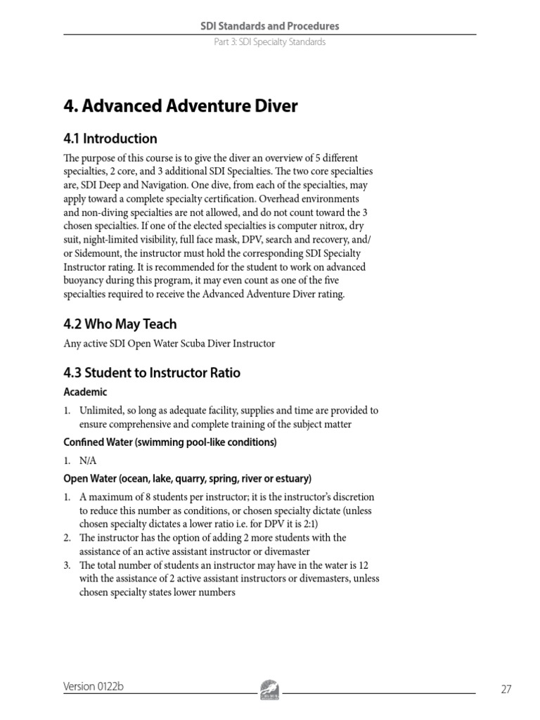 04 Advanced Adventure Diver | PDF | Scuba Diving | Manufactured Goods