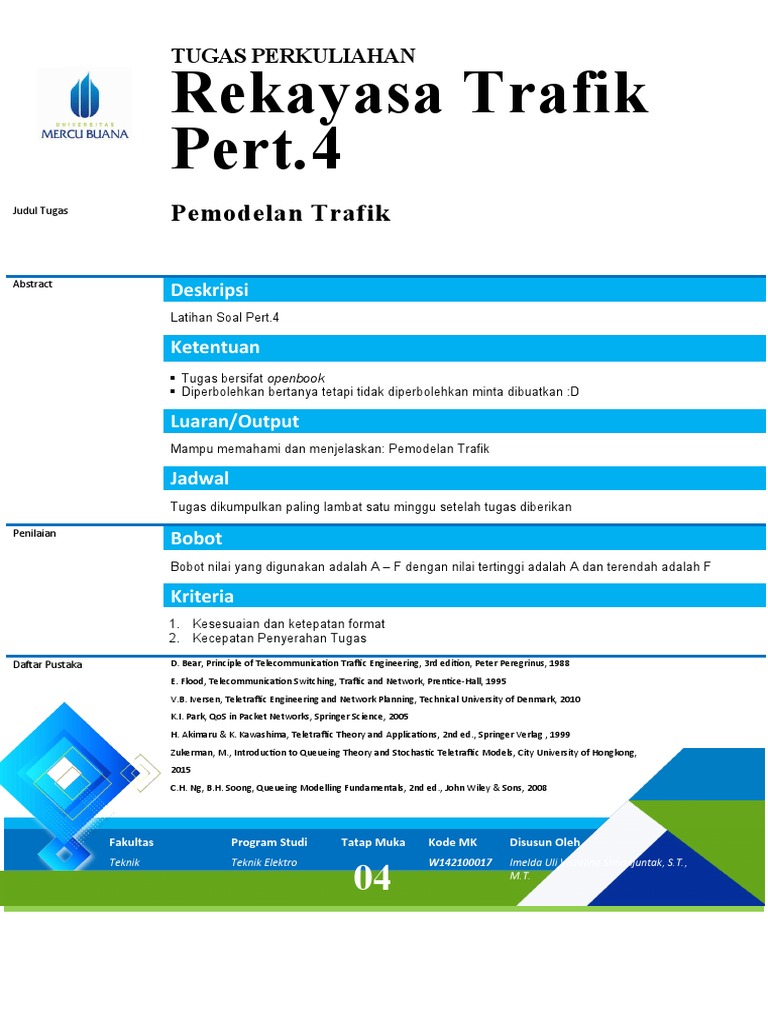 Tugas Rekayasa Trafik Pert.4 | PDF