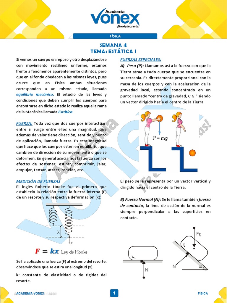 Estática | PDF | Fuerza | Las leyes del movimiento de Newton