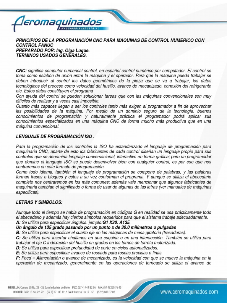 Curso CNC Torno CNC U Andes | Descargar gratis PDF | Control numerico | Perforar