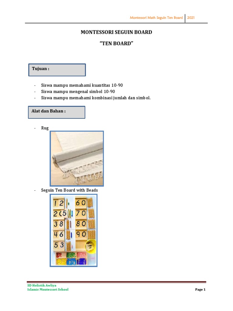 Seguin Ten Board With Beads | PDF