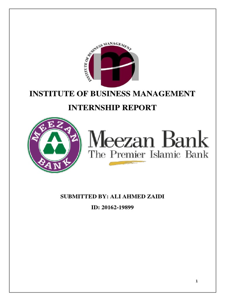 Internship Report - Ali Ahmed Zaidi | PDF | Banks | Cheque