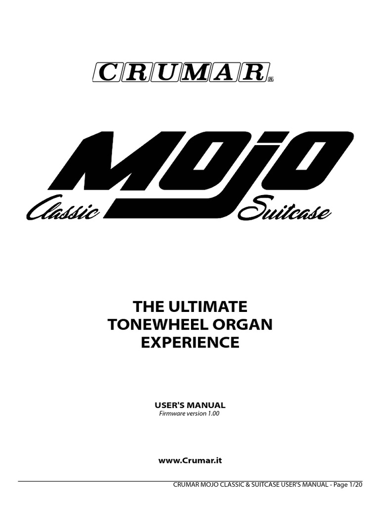 Crumar Mojo Classic Suitcase | PDF | Usb | Loudspeaker