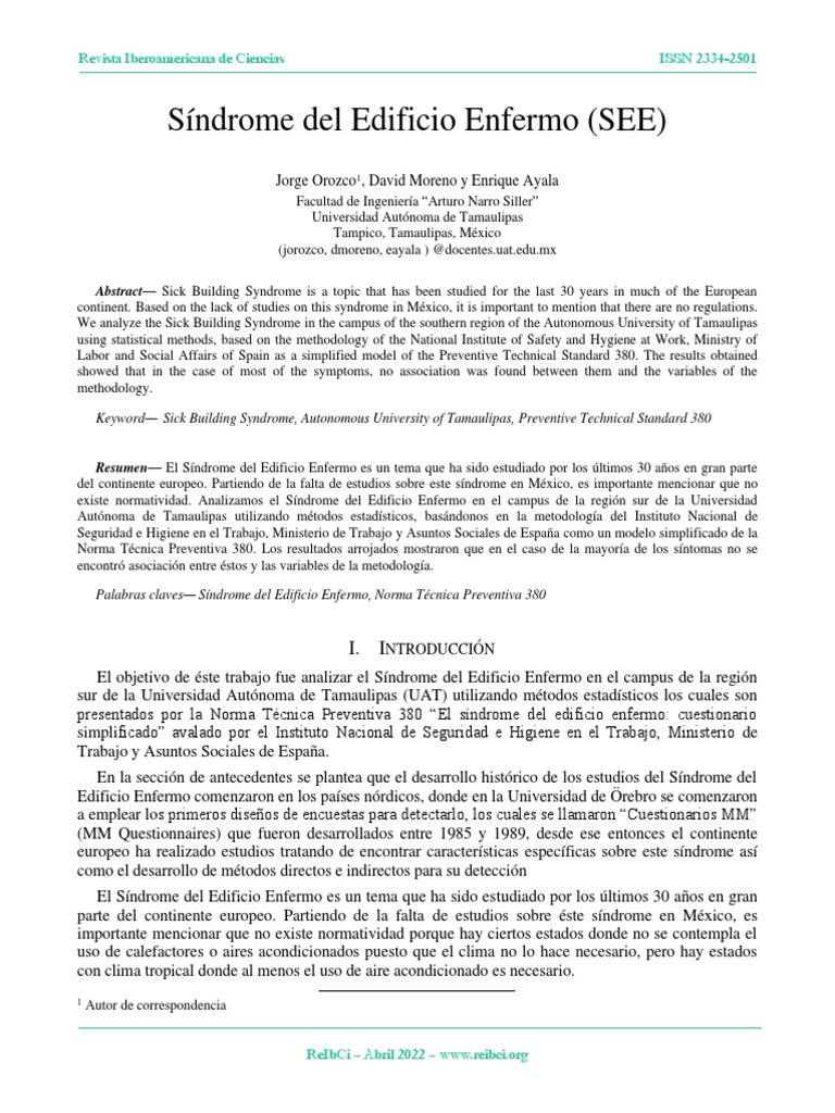 Sindrome Del Edificio Enfermo ... | PDF | Humedad | Entorno natural
