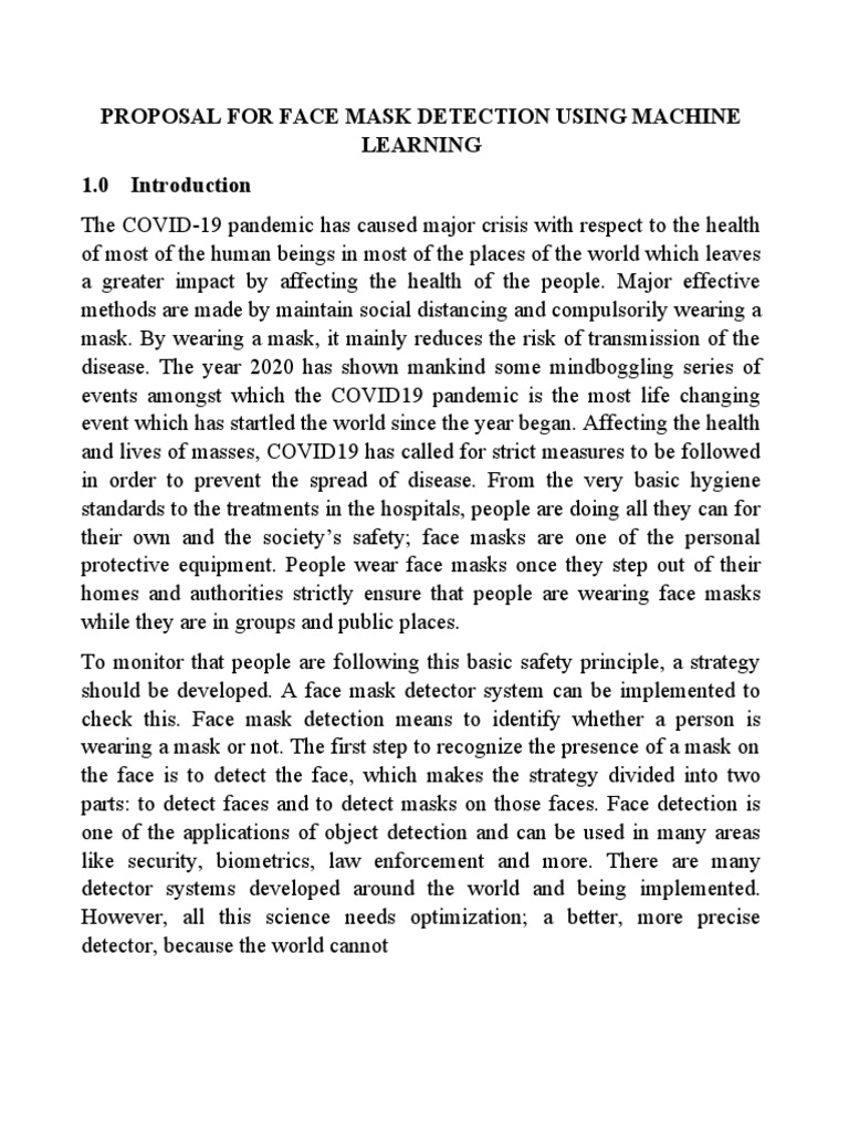 Face Mask Detection Using Machine Learning Pdf Deep Learning