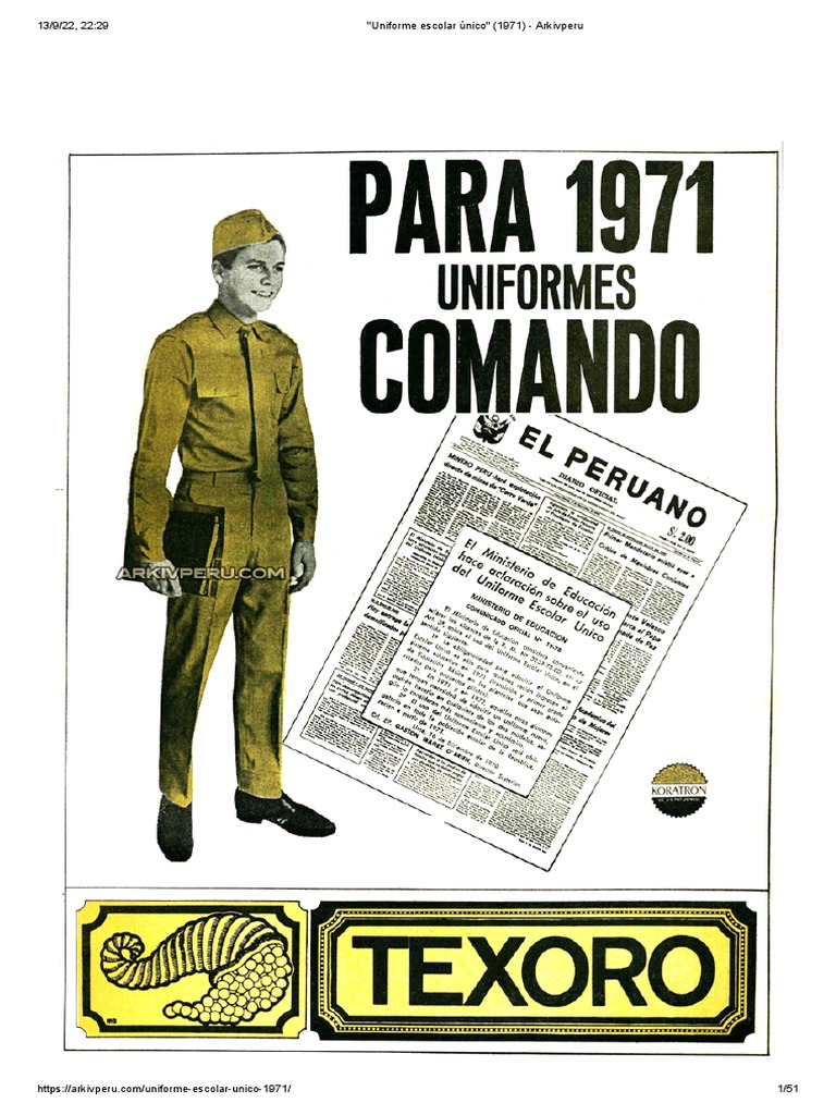 Uniforme Escolar Único (1971) - Arkivperu | PDF | Softlines (venta ...