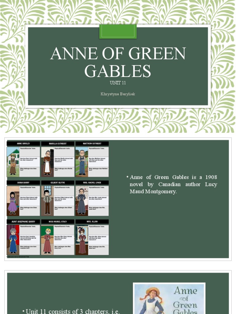 Anne of Green Gables Presentation | PDF