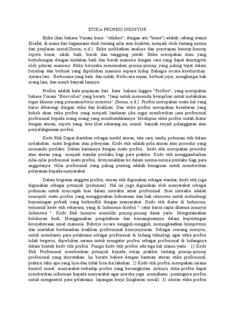 Etika Profesi Insinyur | PDF
