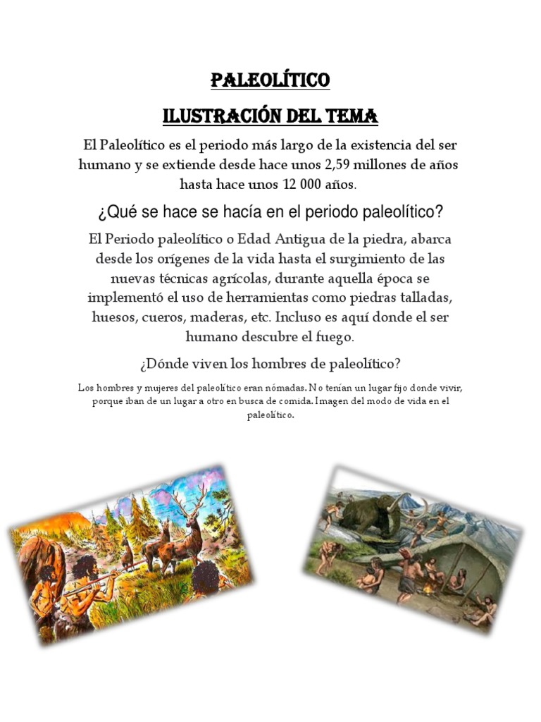 Paleolítico: Vida y Herramientas Nómadas | PDF