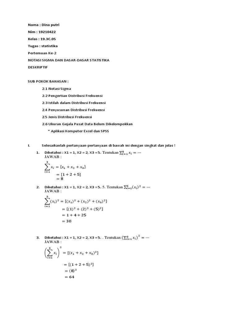 Statiska Pertemuan 2 | PDF