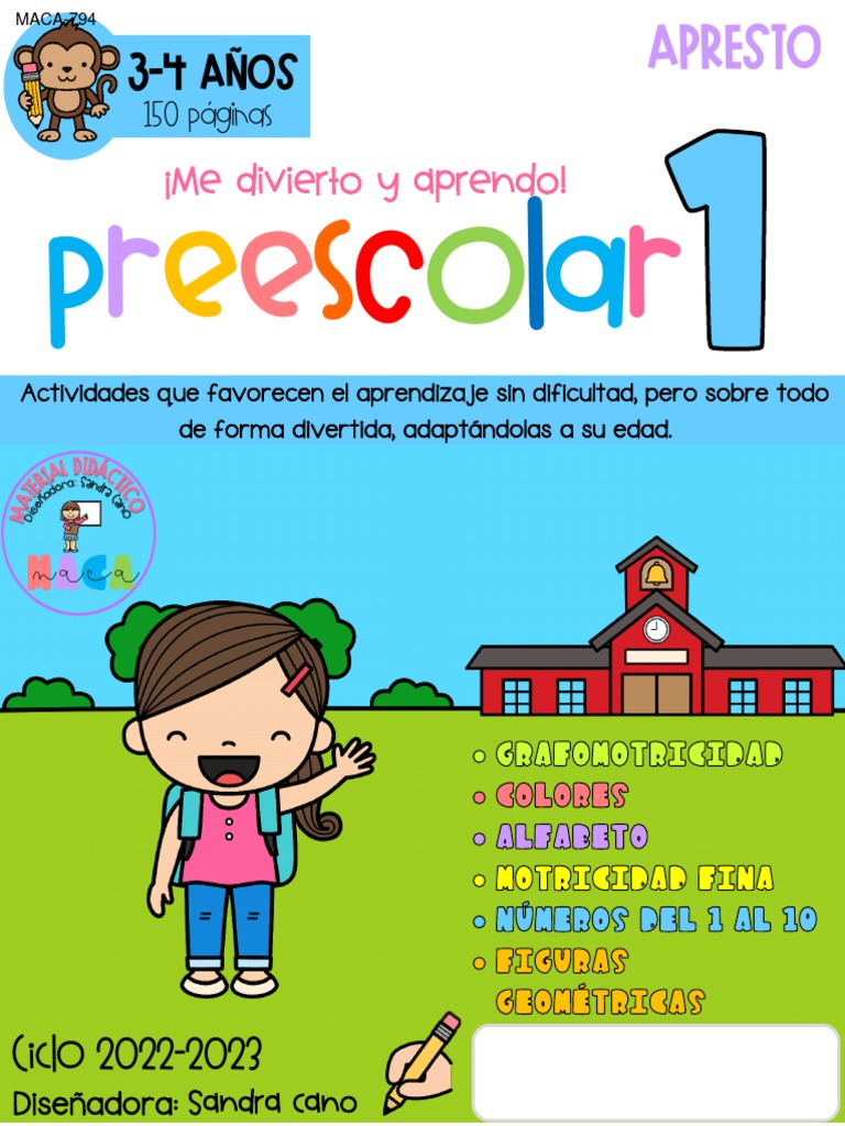 APRESTO 1 Preescolar Material Didáctico MaCa 22-23 v-1 | PDF | Color | Espectro electromagnético
