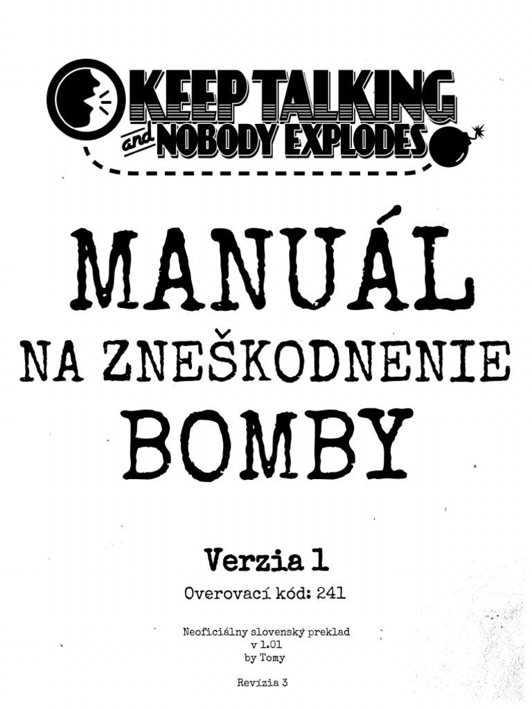 Bomb-Defusal-Manual_SVK_by_Tomy_v1.01 | PDF