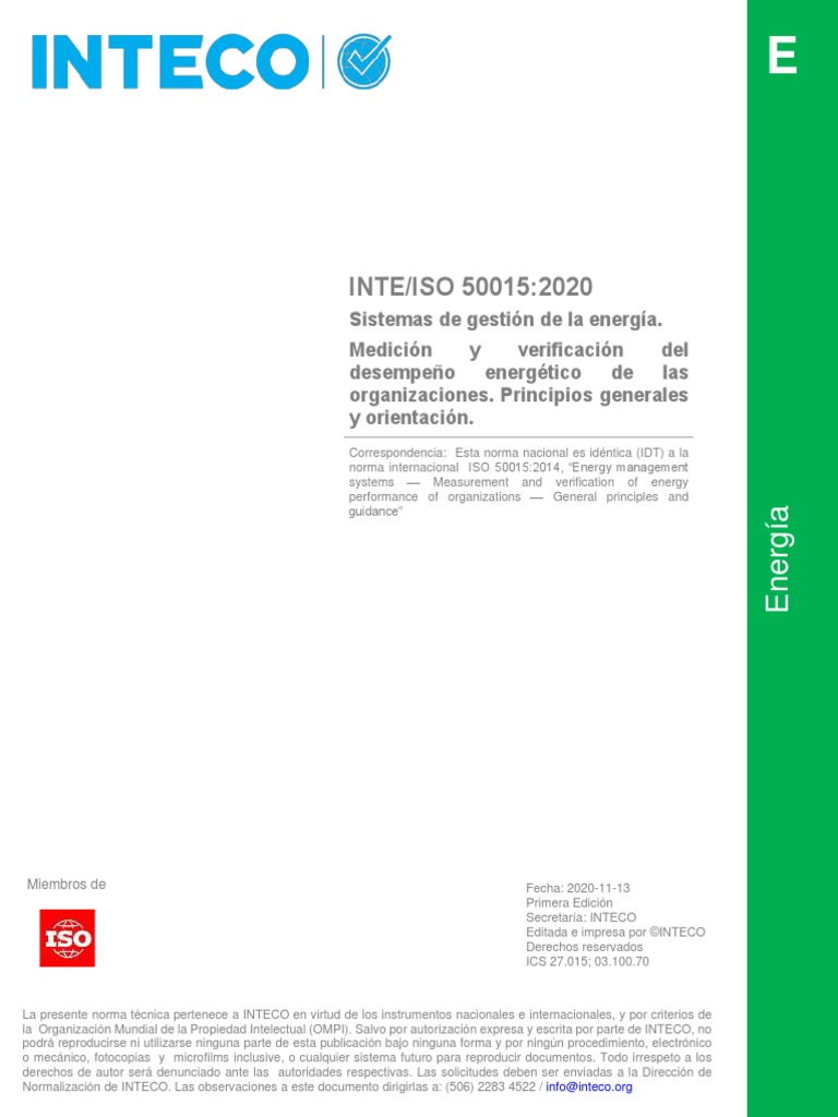 Inte Iso 50015 2020 | PDF | Gestión energética | Medición