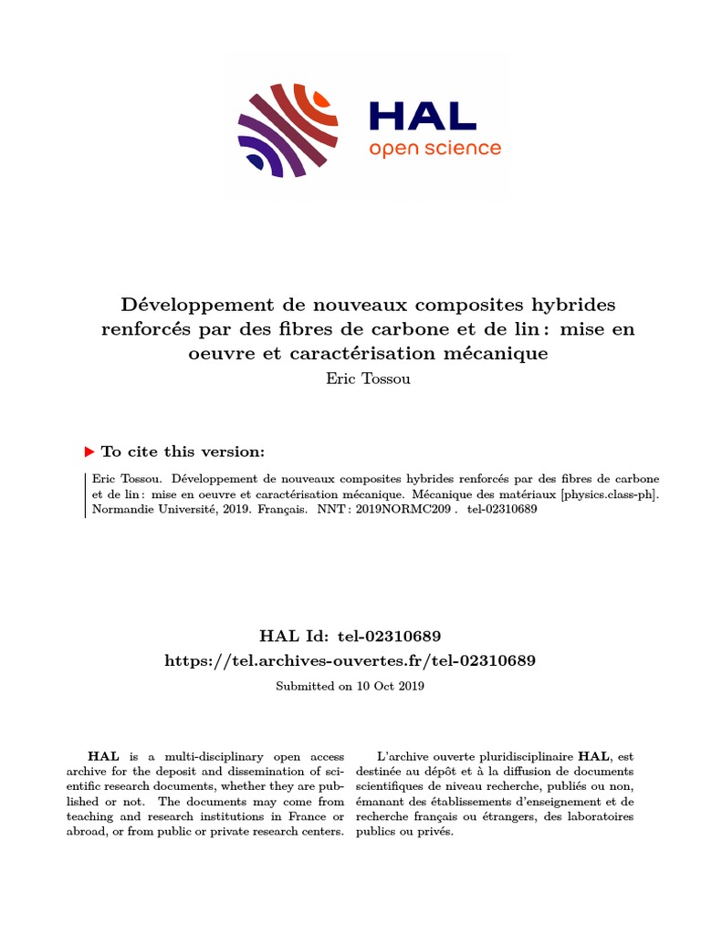 Composites hybrides : carbone et lin | PDF | Matériau composite ...