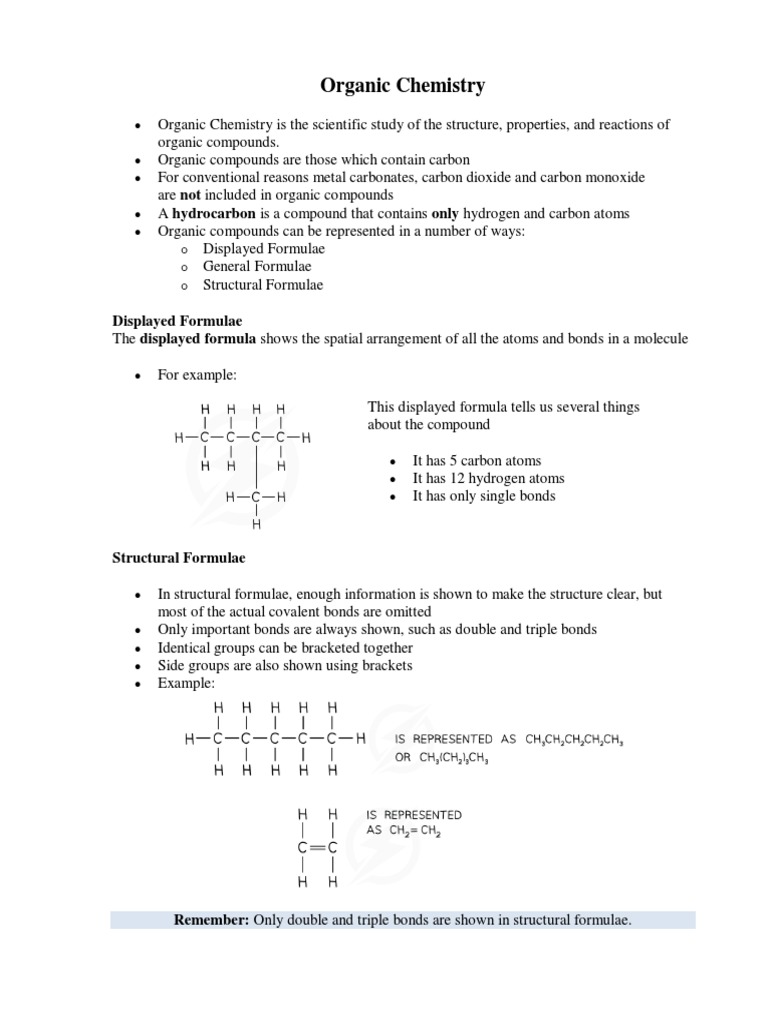 Organic Chemistry Notes - Part 1 | PDF | Alkene | Alkane