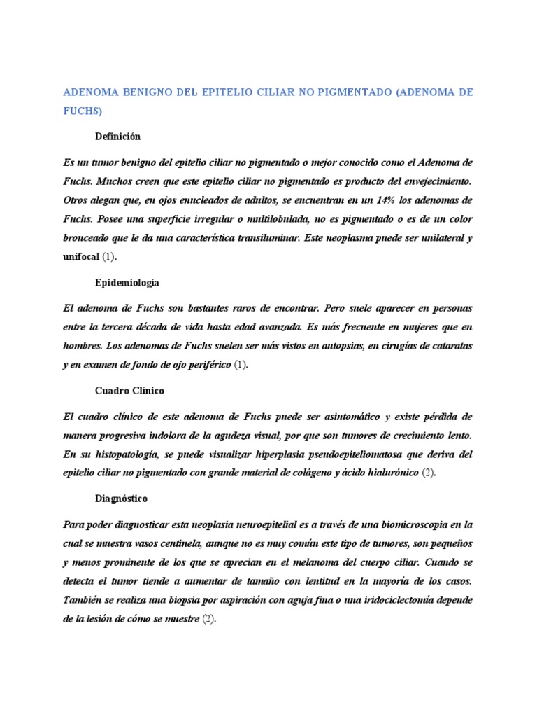 Adenoma de Fuchs | PDF | Cáncer | Metástasis