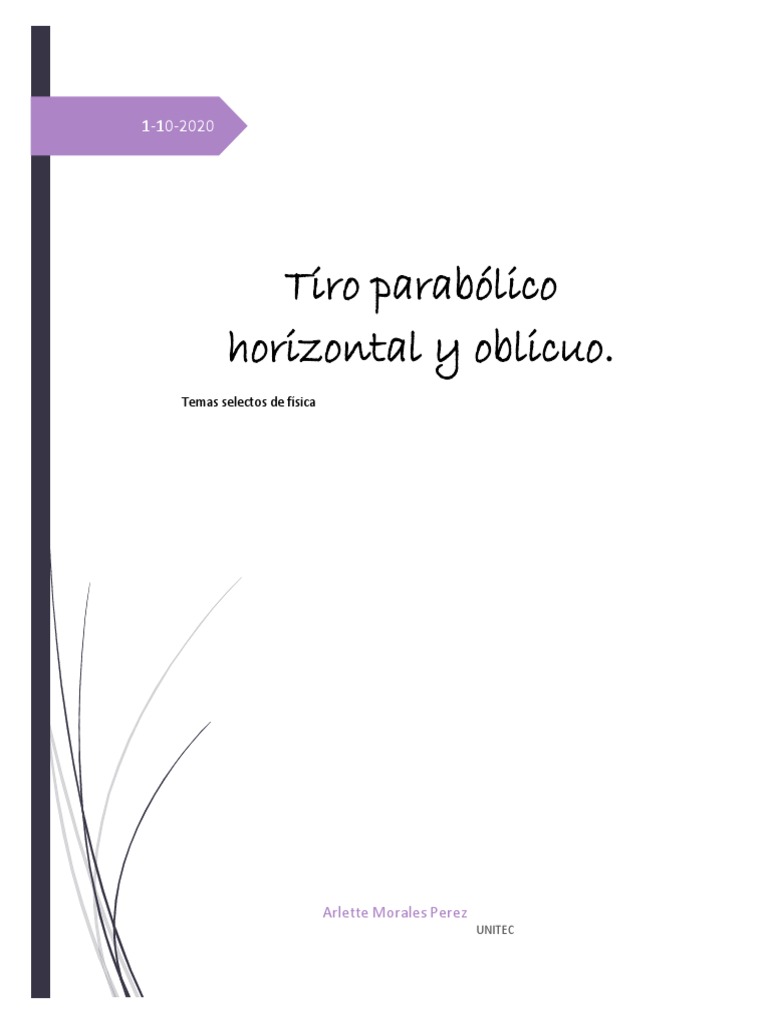 Tiro Parabólico Horizontal y Oblicuo | PDF | Geometría | Fenomeno fisico