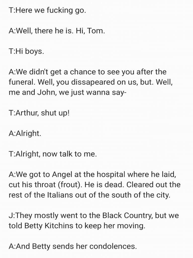 Biseda Tommy, Arthur I John | PDF