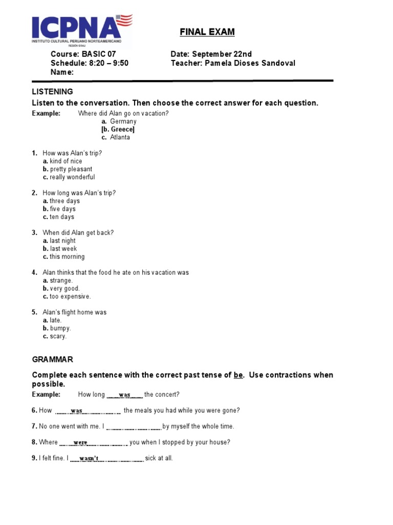 Basic 07 - Final Exam Naydelid | PDF