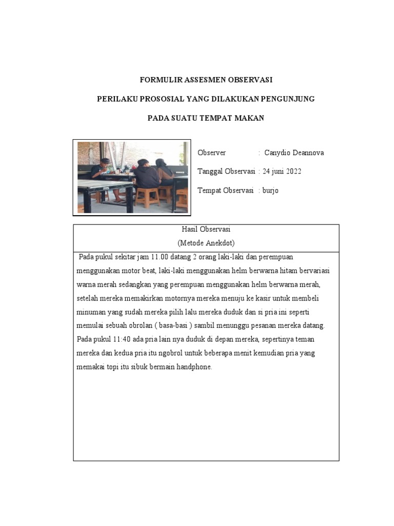 Form Ceklis Dan Skala Per Hari | PDF