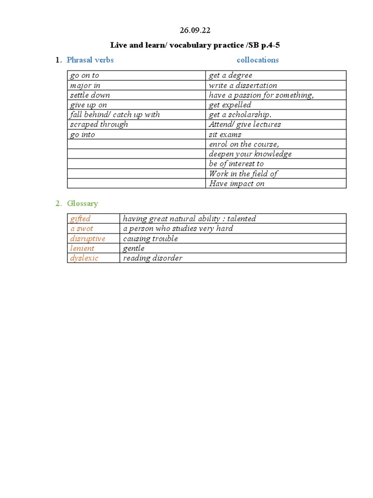 Vocabulary SB p.4 | PDF