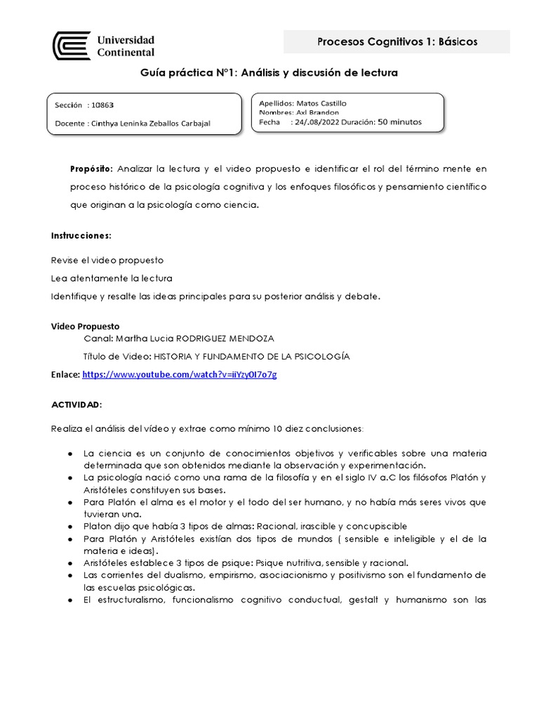 Guia Practica Procesos Cognitivos Basicos | PDF | Mente | Sicología