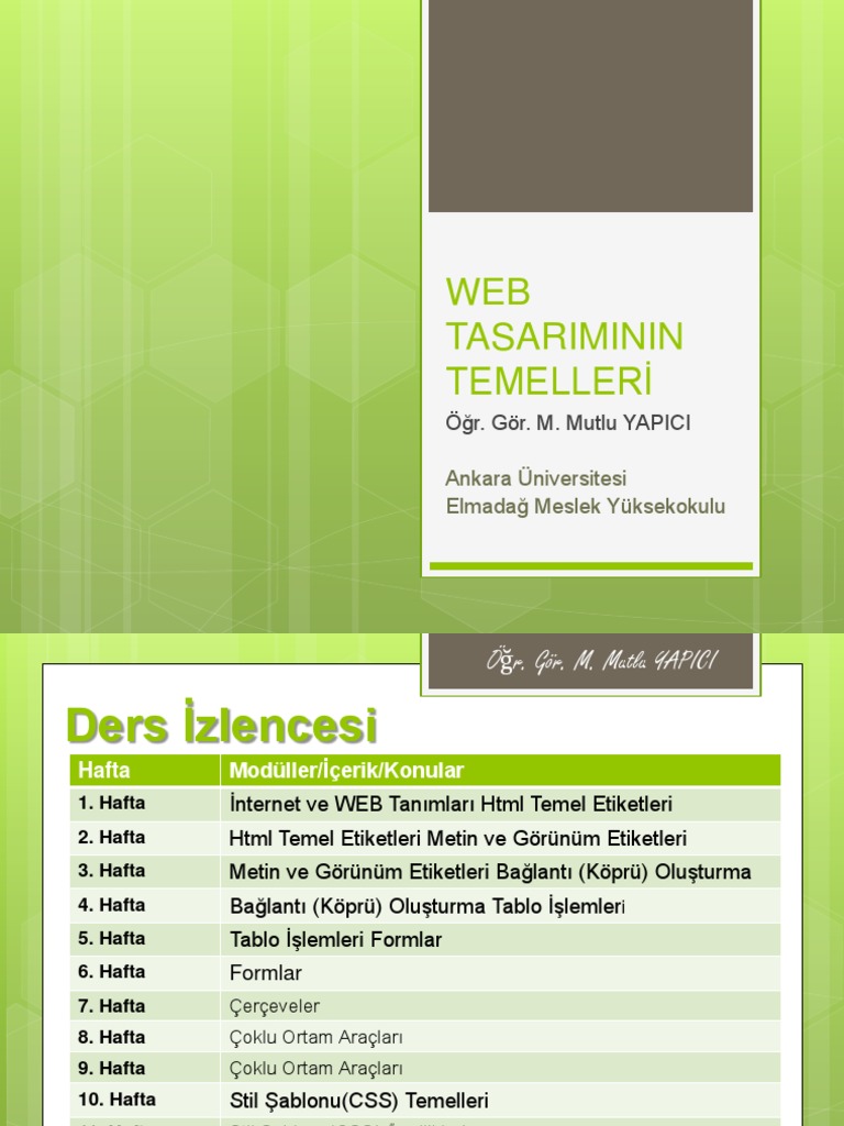 WEB Tasarim Temelleri Sunum2 | PDF