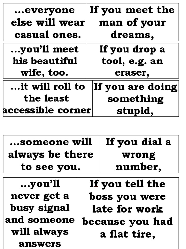 First Conditional - Domino | PDF